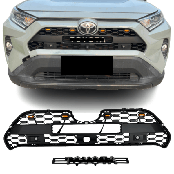 Front Grille for 2019 2020 2021 2022 Toyota RAV4 W/ Letters & Lights T ...