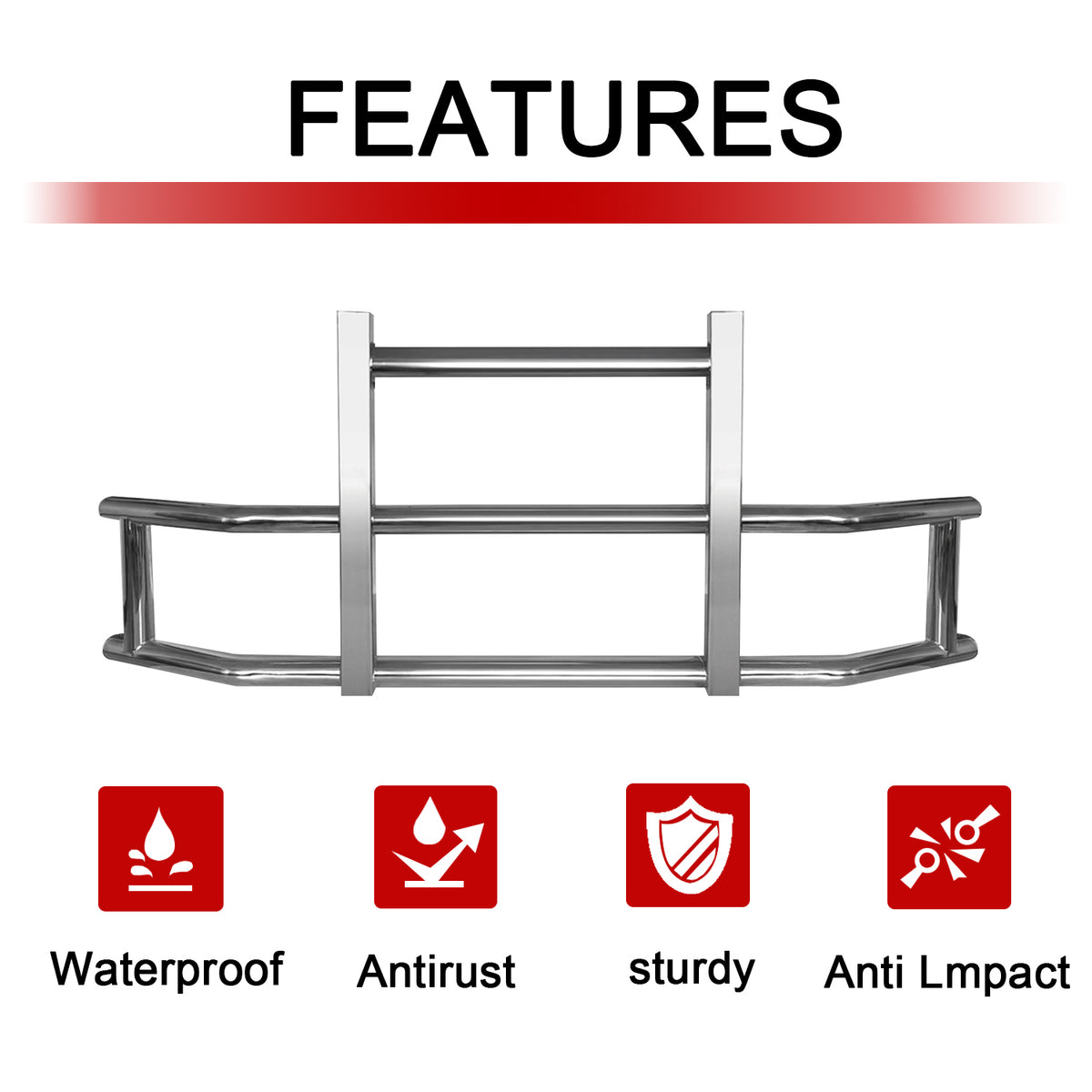 CNCT Deer Guard Bumper Protector Fit for 2018-2024 Freightliner Cascad
