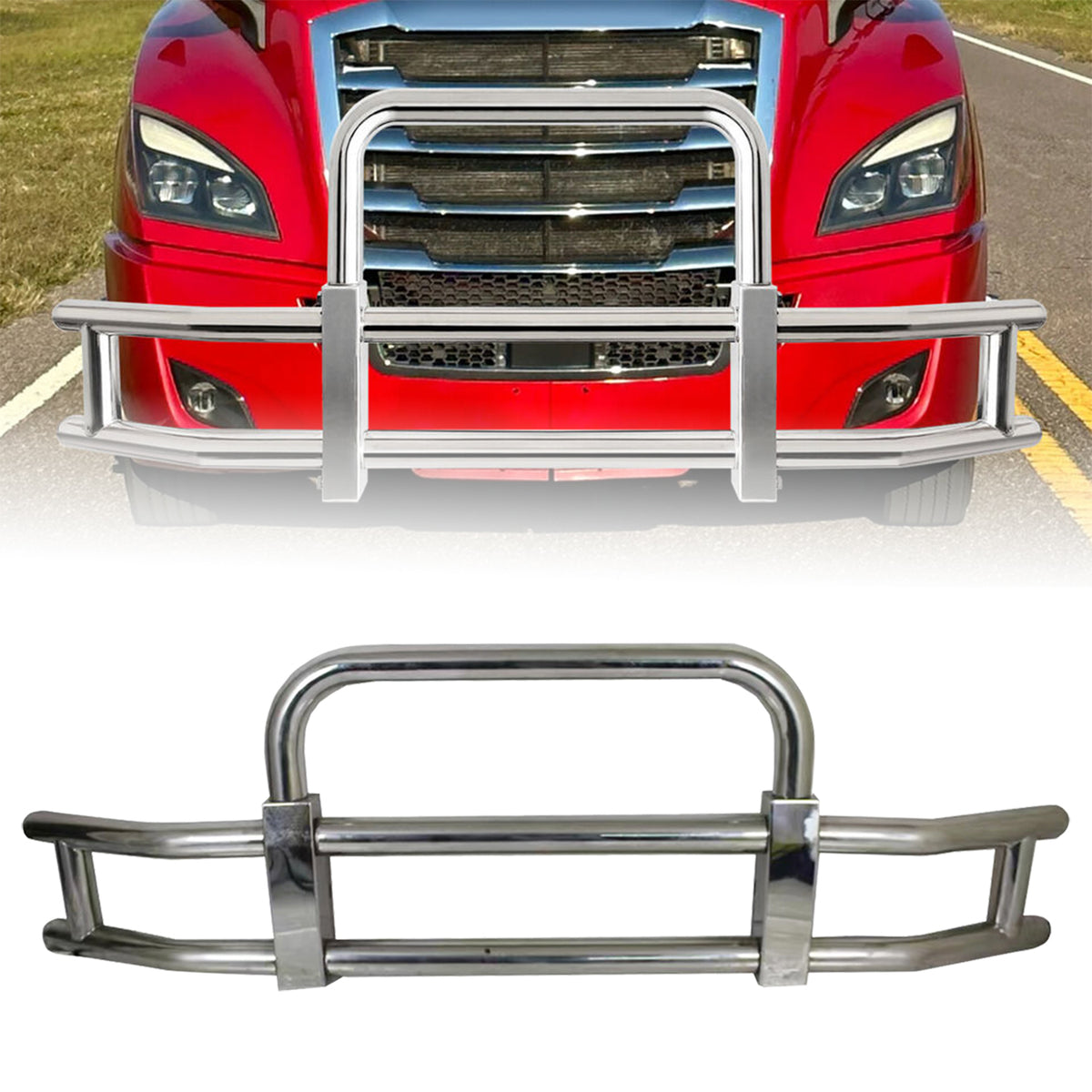 CNCT Large Front Bumper Deer Guard Fit for Volvo/Cascadia/Kenworth/Pet