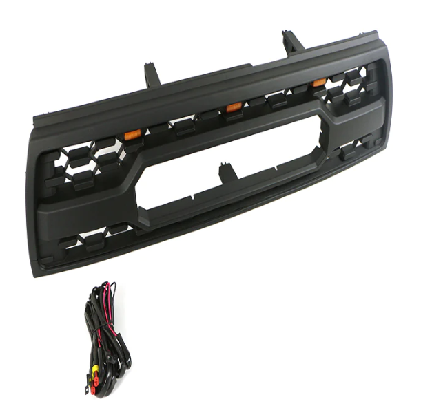 Front Grille For 1996-2002 Toyota 4runner Matte Black W/ Letters Led L ...