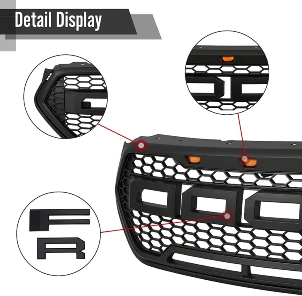 Front Grille for 2017-2019 Ford Escape Kuga Raptor Style Grill W/Lette ...