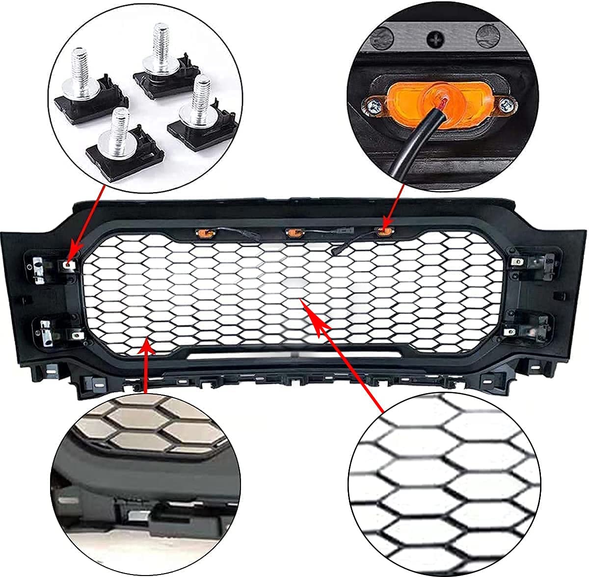 Ford F150 2021 2022 2023 Raptor Style Front Grille Bumper Grill Matte ...