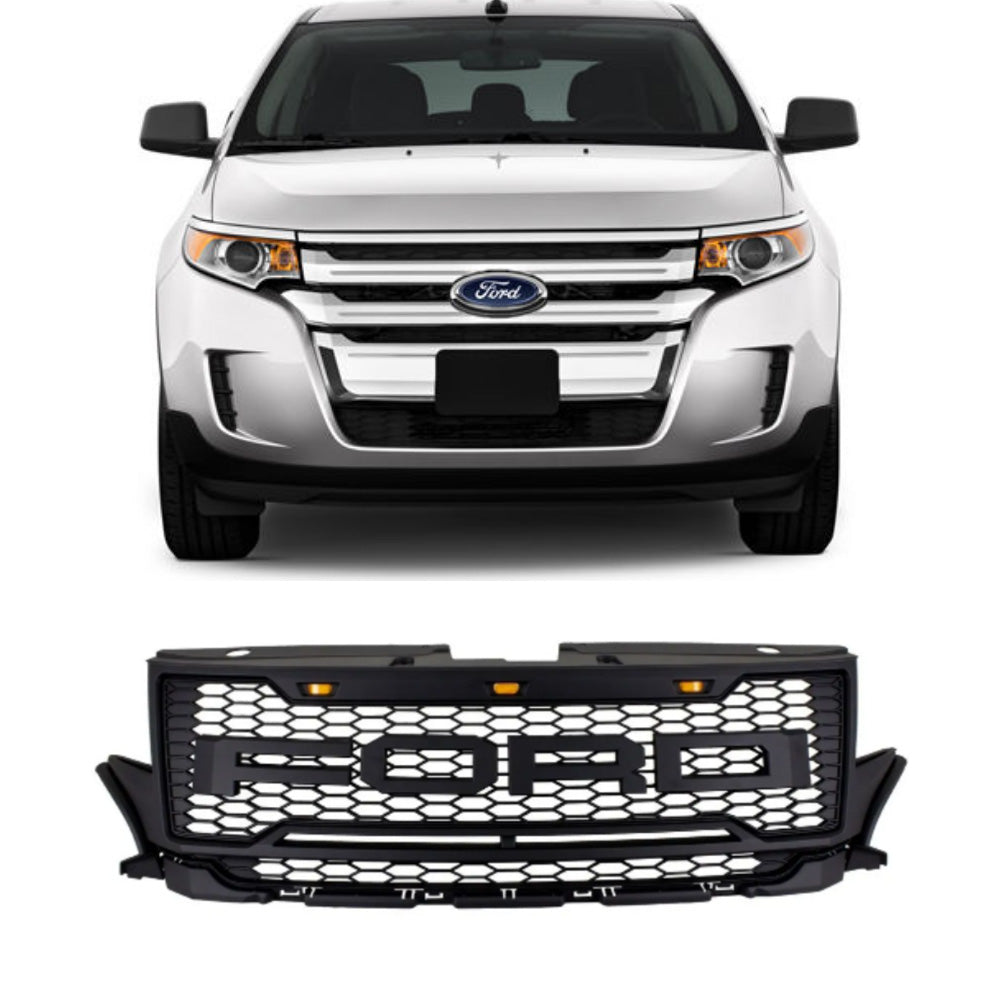 Front Grille for 2012 2013 2014 Ford Edge Raptor Style Grill W/ LED Li ...