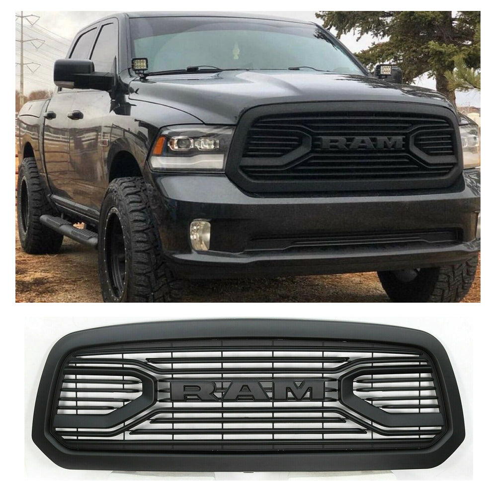 Front Grill For 2013 2014 2015 2016 2017 2018 Dodge RAM 1500,Matte Bla ...