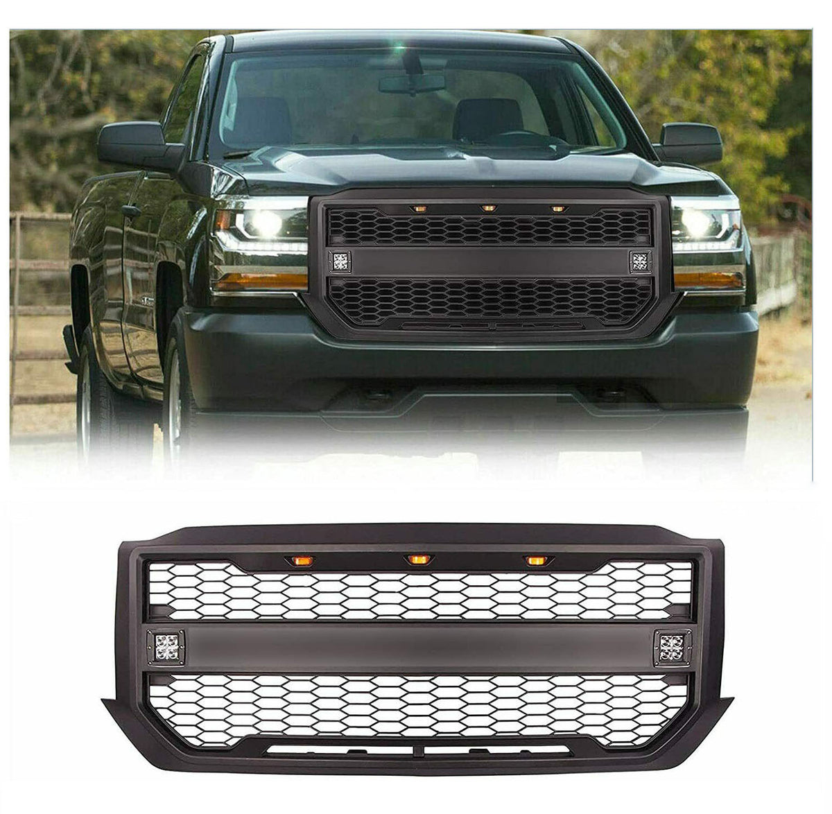 CNCT 2016-2018 Chevrolet Silverado 1500 Front Grille W/ Side Lights